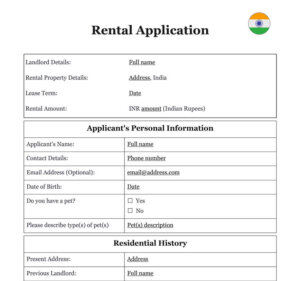 Rental Application Form in India | Download Word Template (.doc)